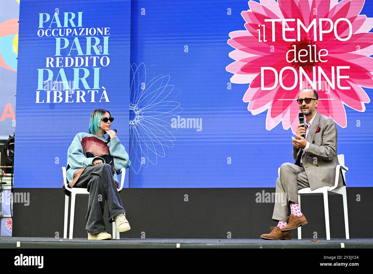 Milan, "The Time of Women" 2024. In the photo: Rose Vilain and Andrea ...