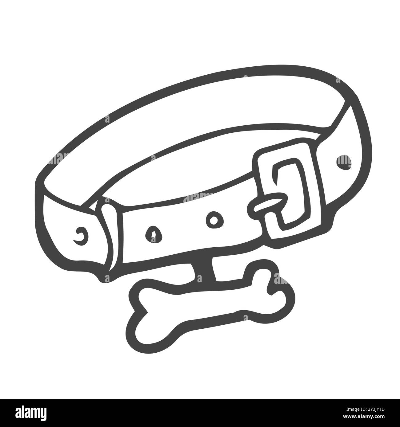 Dog's collar sketch. Collar drawing for pets Stock Vector Image & Art ...