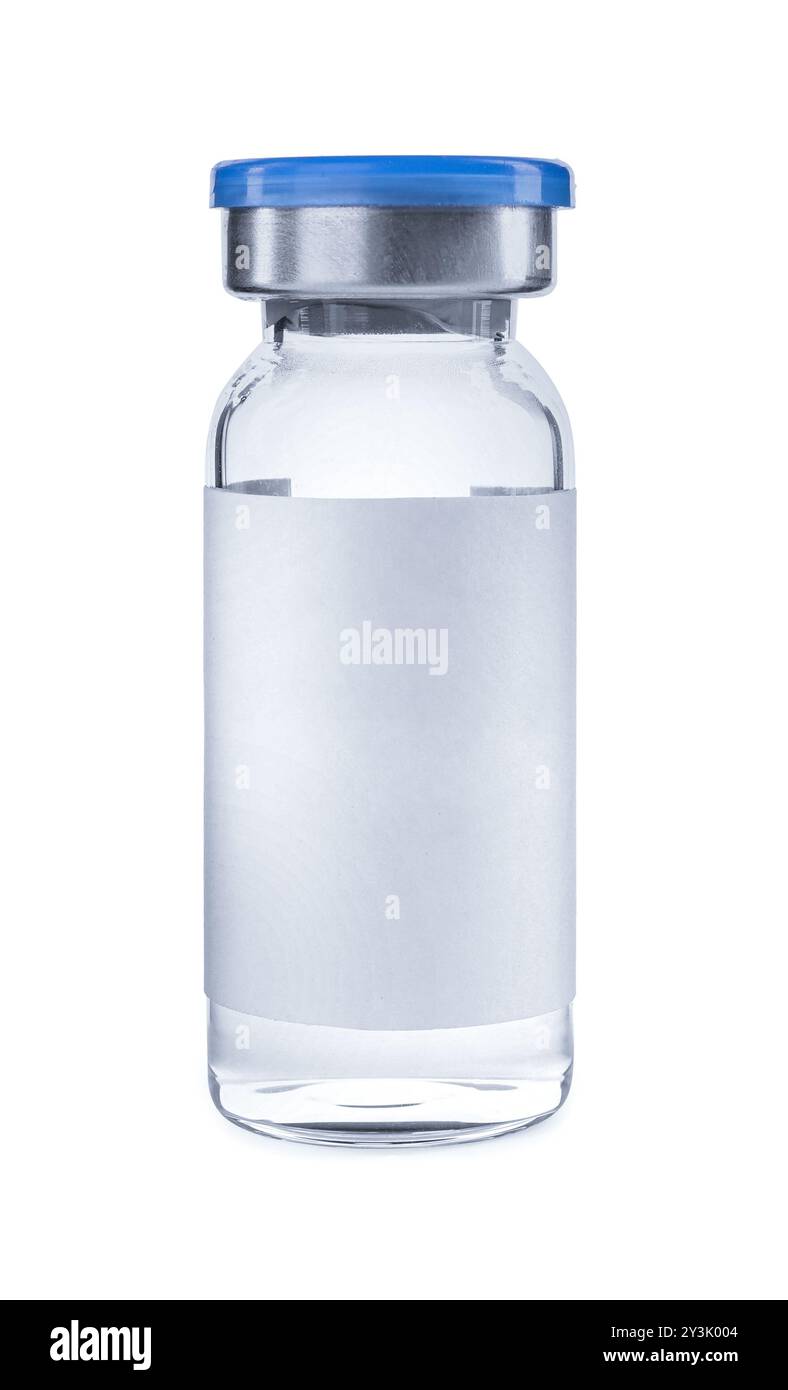 Medication in vial with blank label isolated on white Stock Photo - Alamy