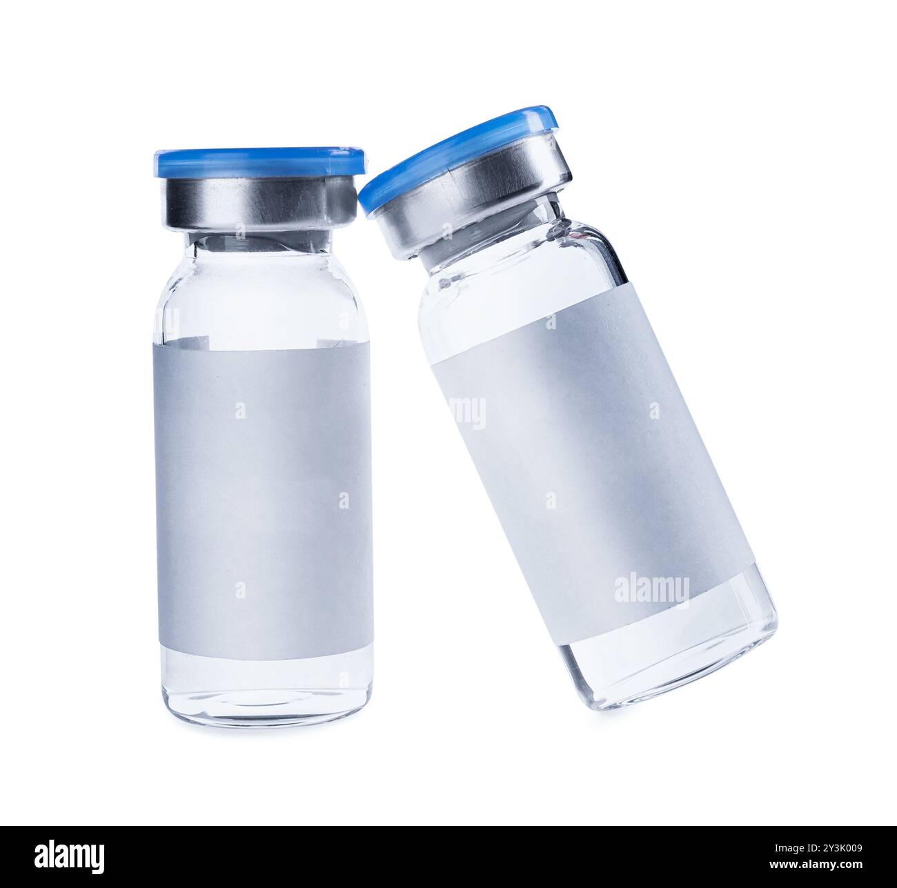 Medication in vials with blank labels isolated on white Stock Photo - Alamy