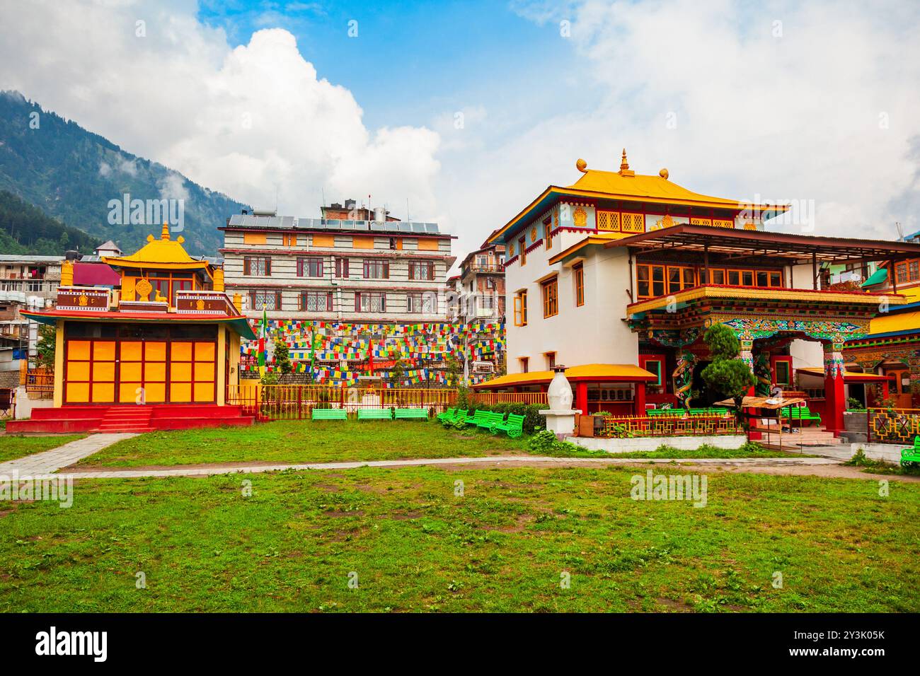 Buddhist Monastery and Temple in Manali town, Himachal Pradesh state of ...