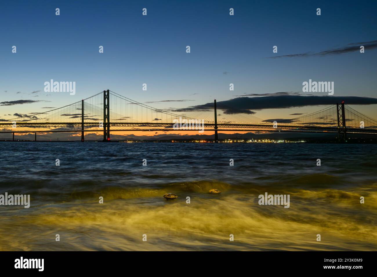 A View Of The Forth Rail Bridge Against A Sunset Sky With The ...