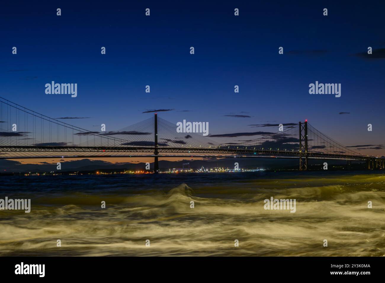 A View Of The Forth Rail Bridge Against A Sunset Sky With The ...