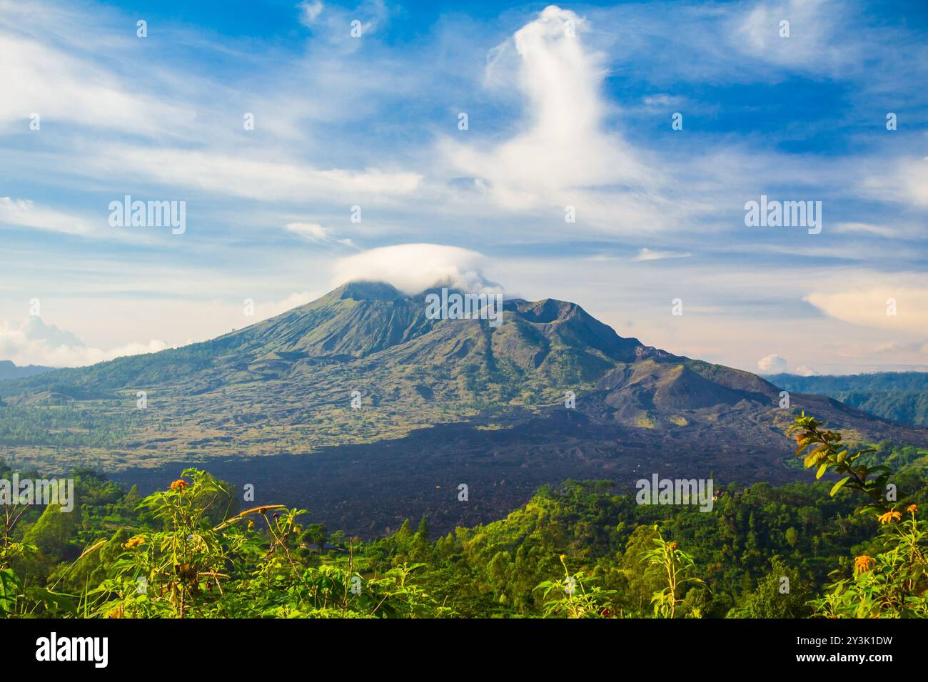 Mount Batur is an active volcano located at the center of Bali island ...
