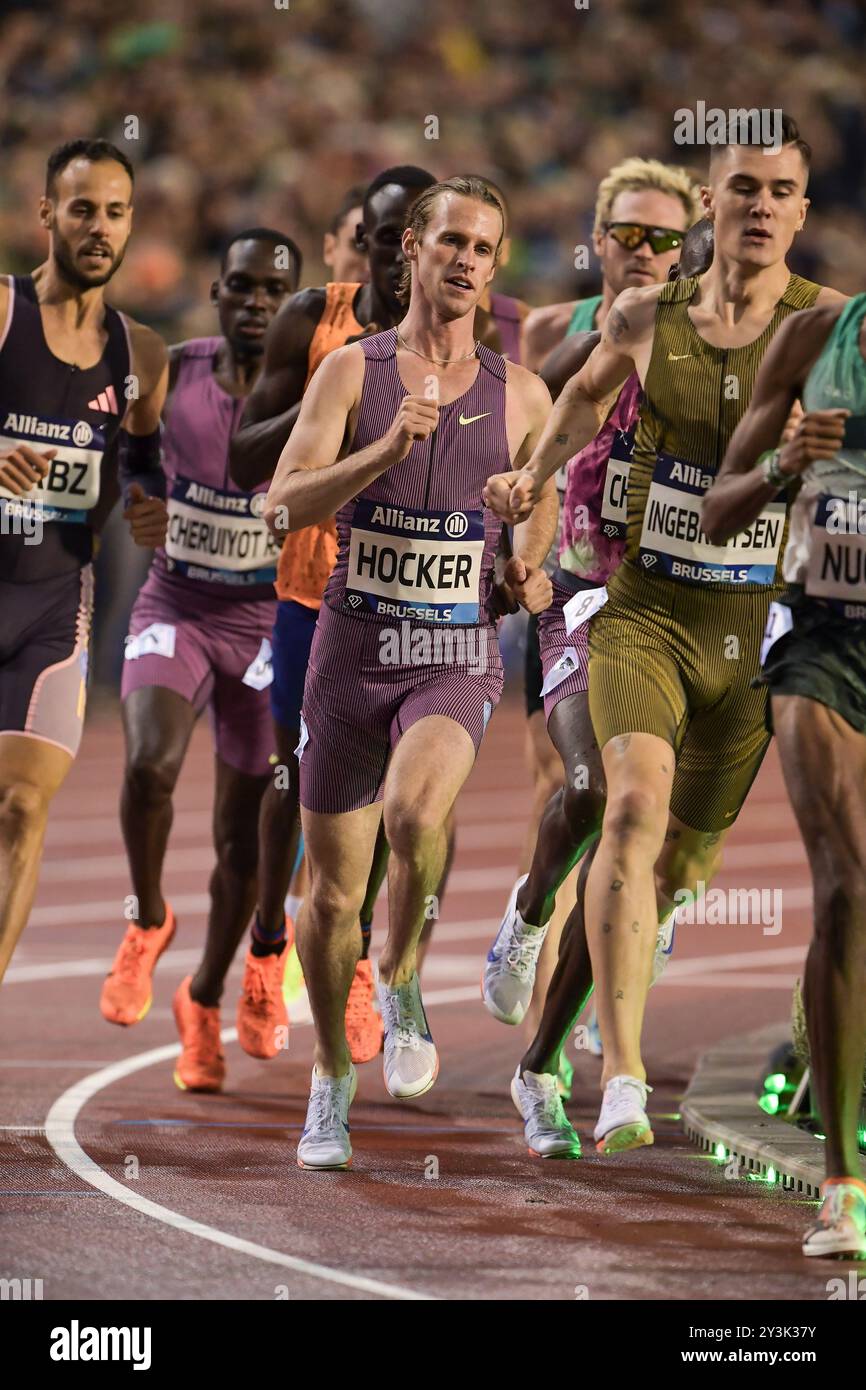 Cole Hocker of the USA competing in the men 1500m race at the Memorial ...