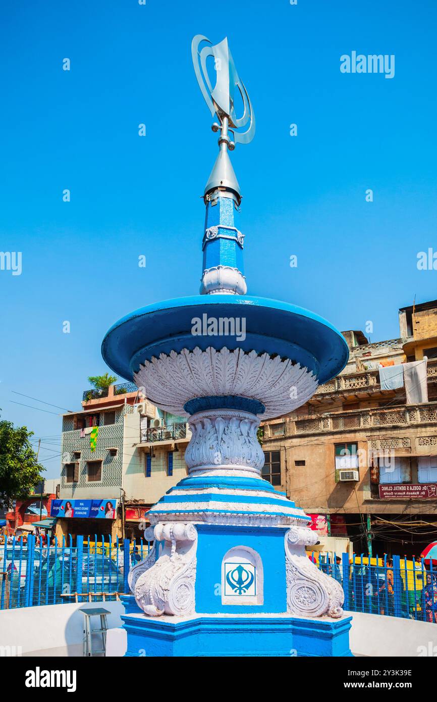 NEW DELHI, INDIA - OCTOBER 06, 2019: Khanda monument is the symbol of ...