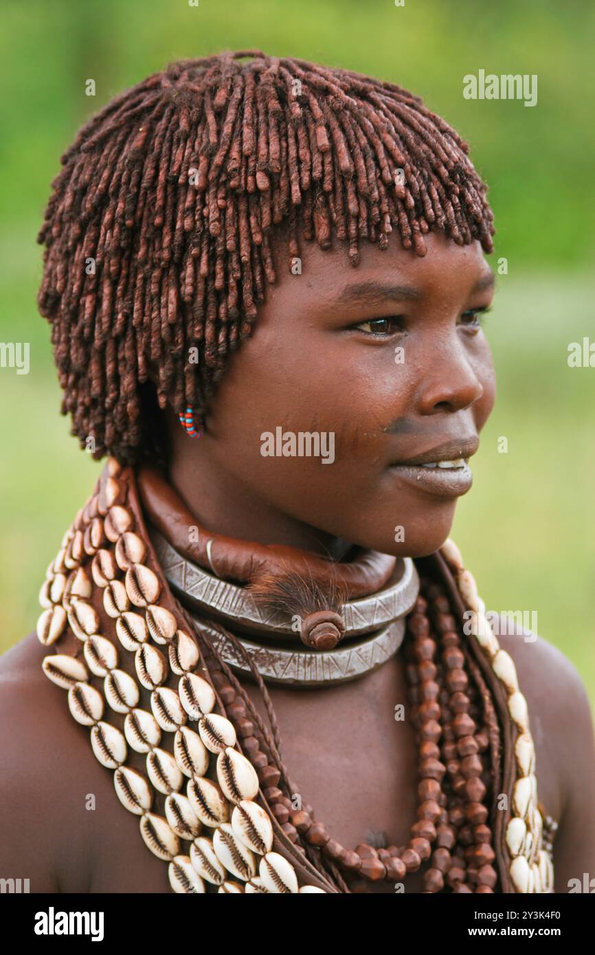 Ethiopian Hamer tribal First wife in Omo Valley East Africa Stock Photo ...