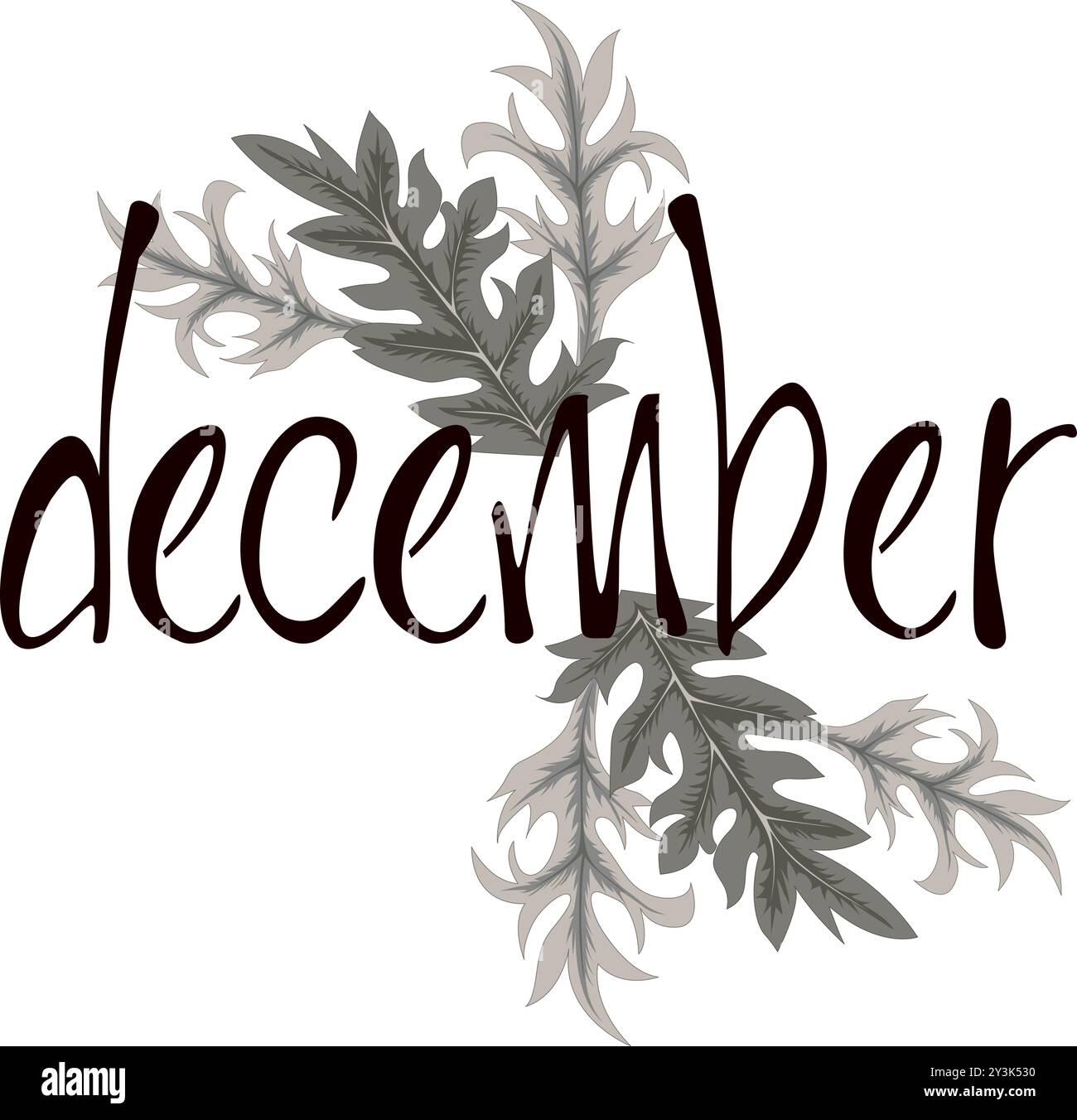 Set Vector Lettering of Month. Handwritten modern black outline ...