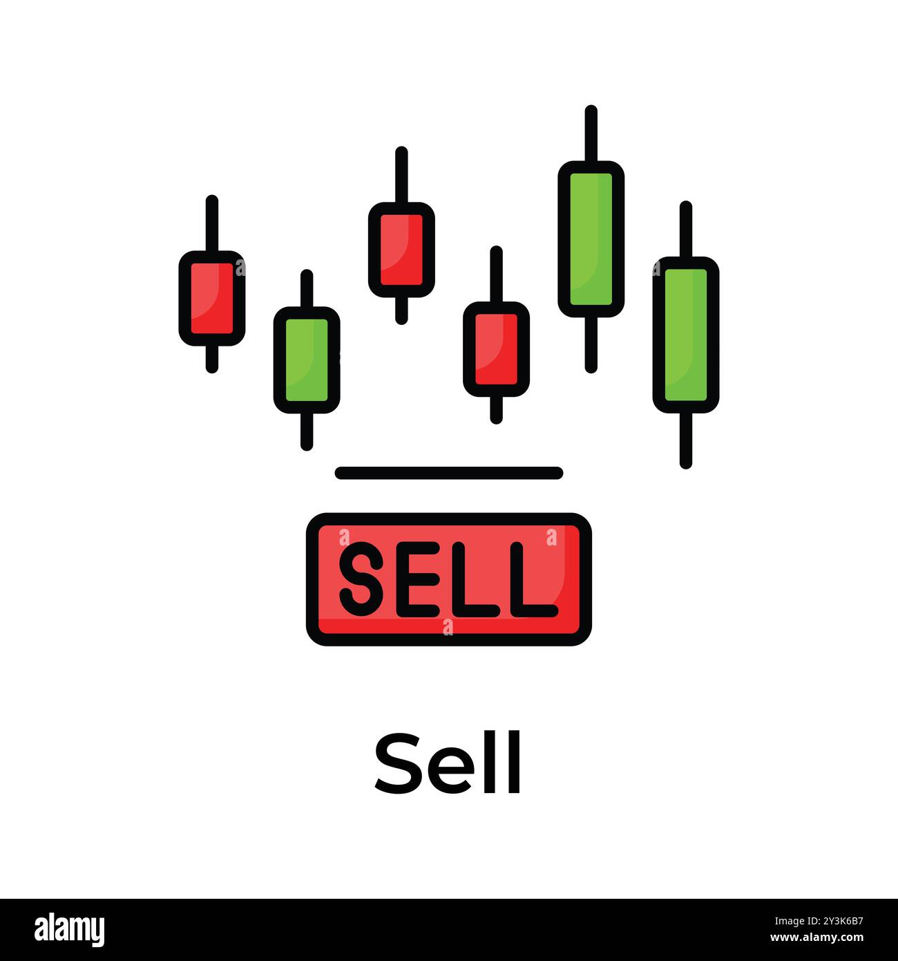 Stock trading vector design, Sell stock icon editable style Stock ...
