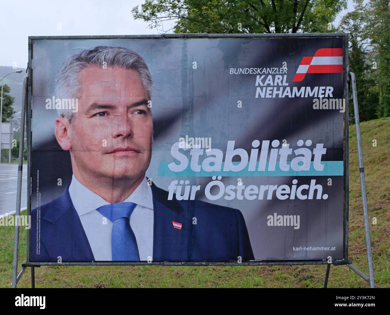 Wahlplakat zur Nationalratswahl, am 29. September 2024 in Österreich ...
