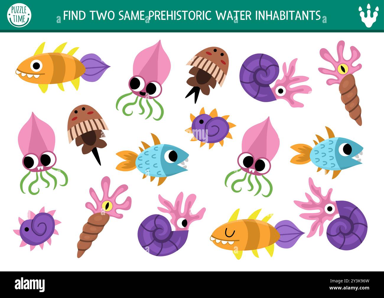 Find two same prehistoric water inhabitants. Matching activity for ...