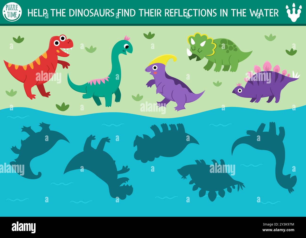 Dinosaur shadow matching activity with animals looking for their ...