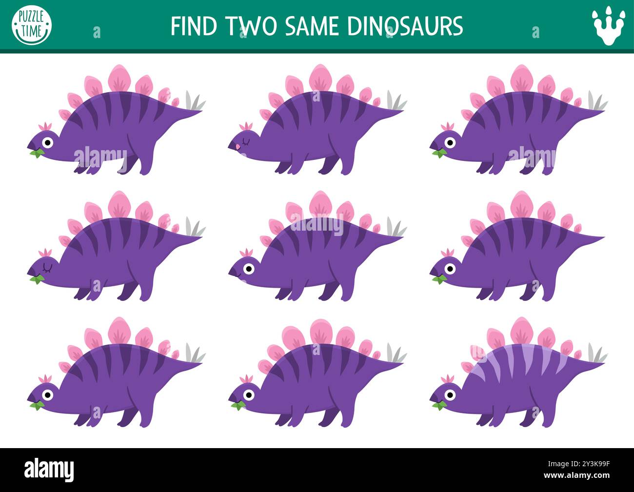 Find two same dinosaurs. Prehistoric matching activity for children ...
