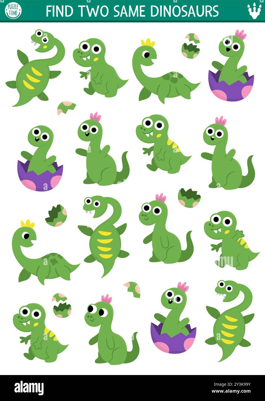 Find two same baby dinosaurs. Prehistoric matching activity for ...
