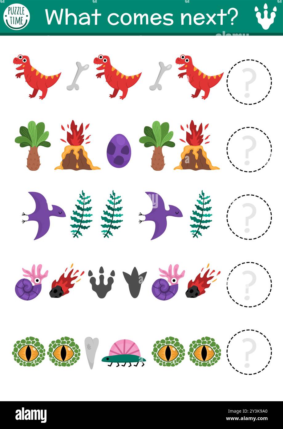 What comes next. Dinosaur logical activity for preschool children with ...