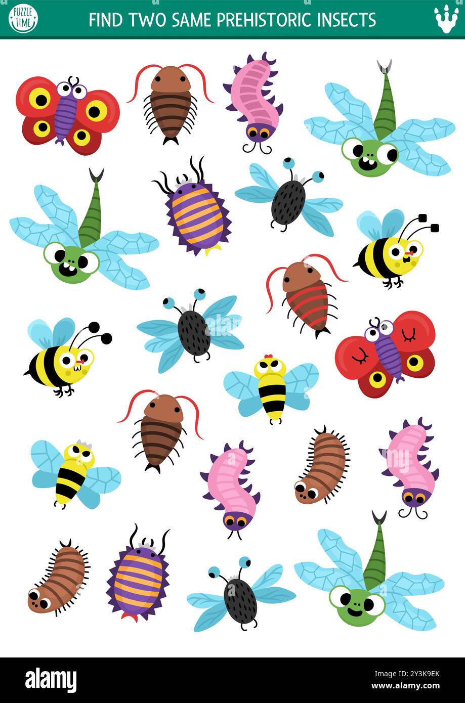 Find two same insects. Prehistoric matching activity for children ...