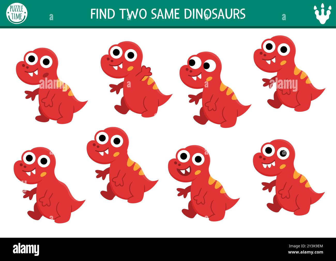 Find two same baby dinosaurs. Prehistoric matching activity for ...