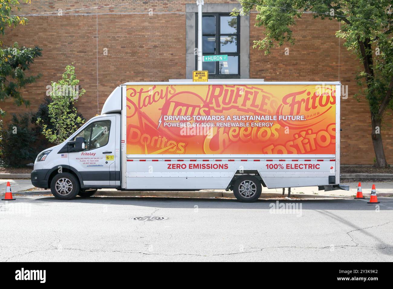 Chicago, USA. 12th Sep, 2024. An all-electric Frito-Lay truck is parked ...