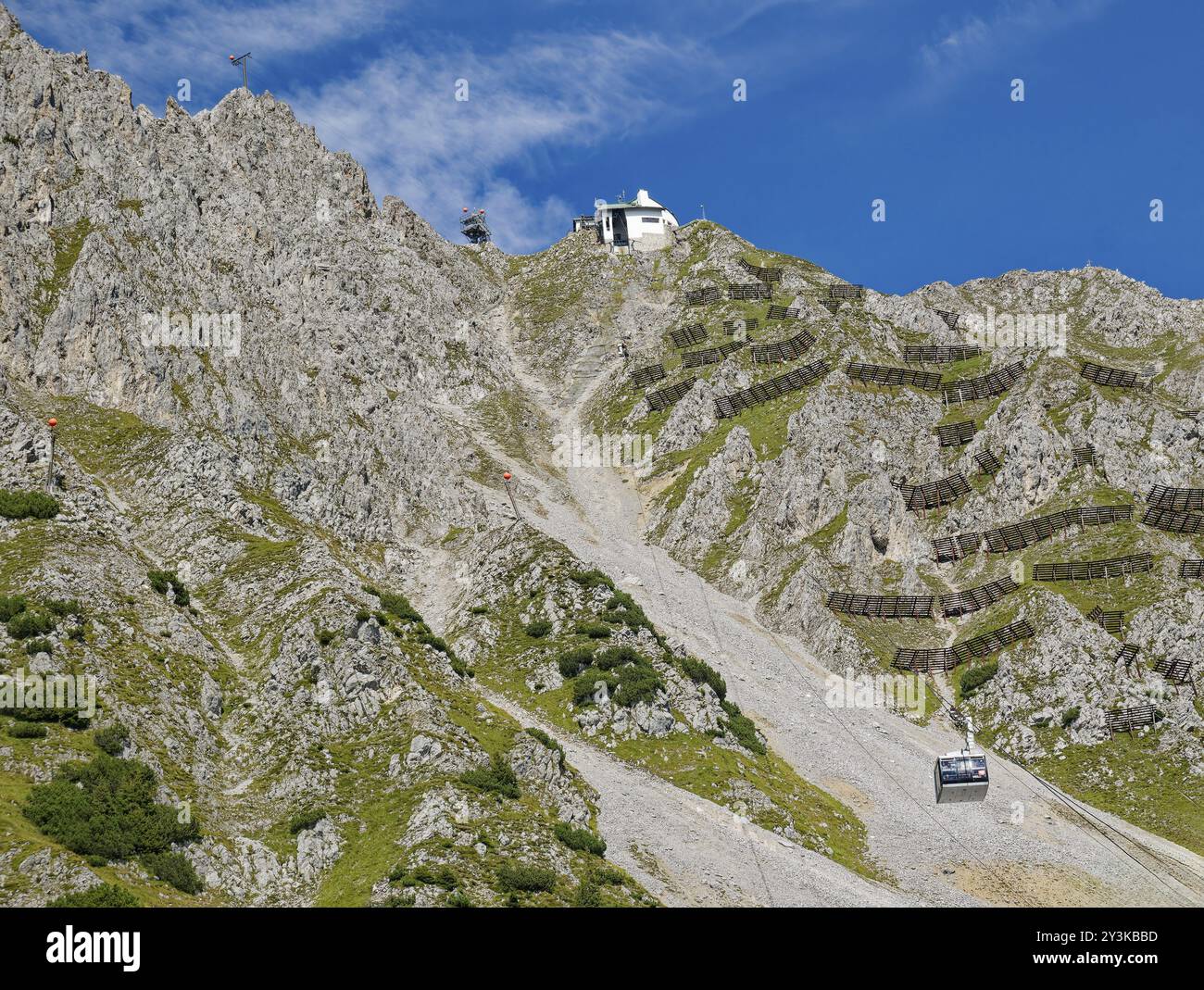 Cable car of the Hafelekarbahn of the Innsbrucker Nordkettenbahnen to ...