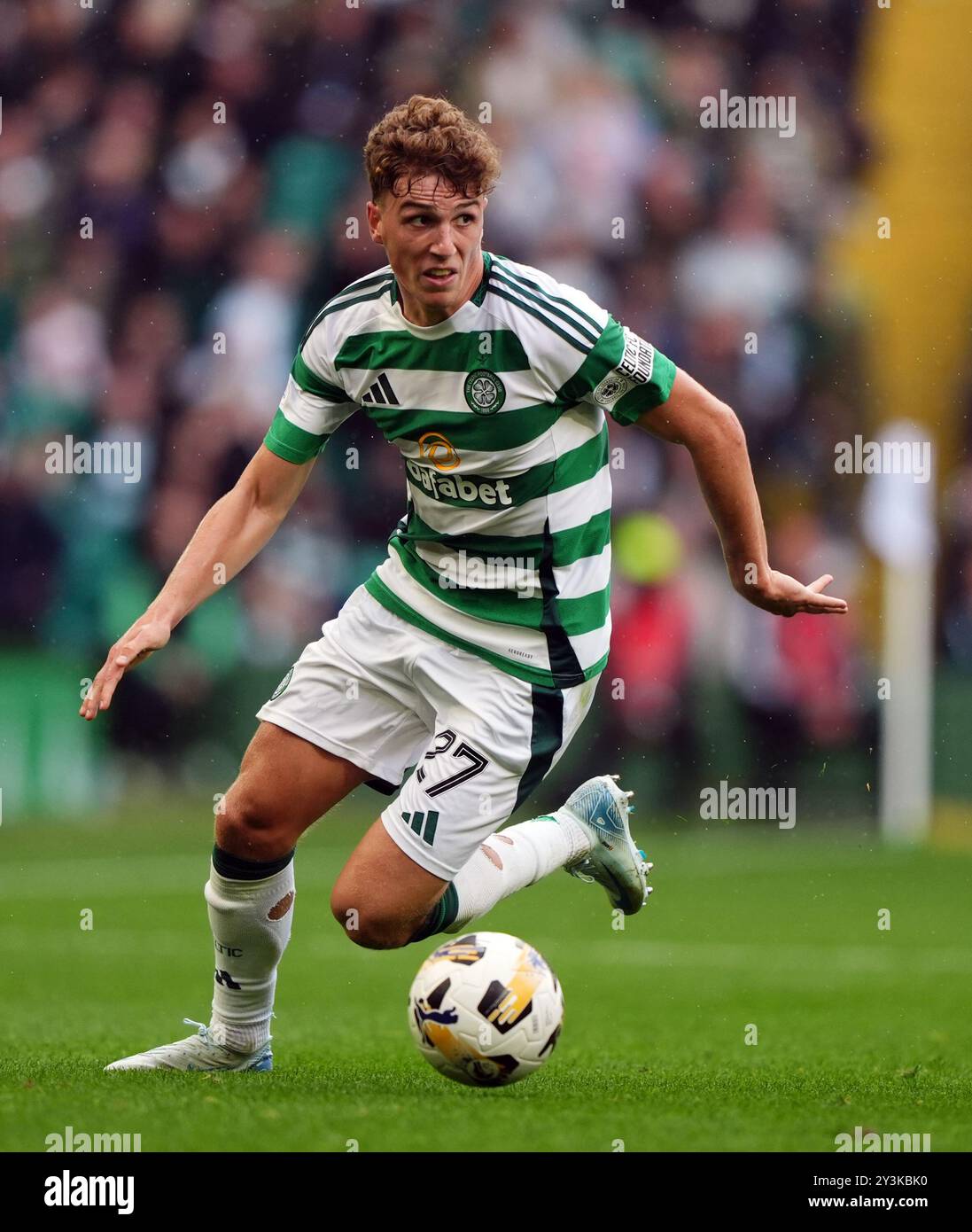 Celtic's Arne Engels during the Scottish Premiership match at Celtic ...