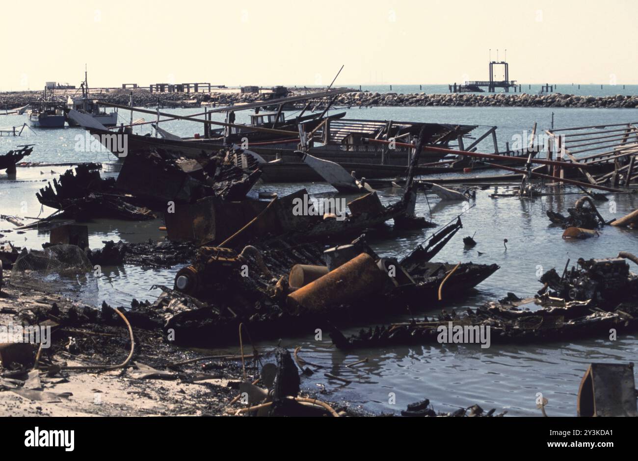 First Gulf War: 8th March 1991 Destroyed by the fleeing Iraqi Army, the ...