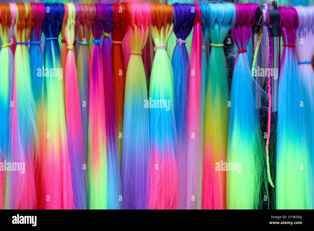 abstract background with rainbow colored threads Stock Photo - Alamy