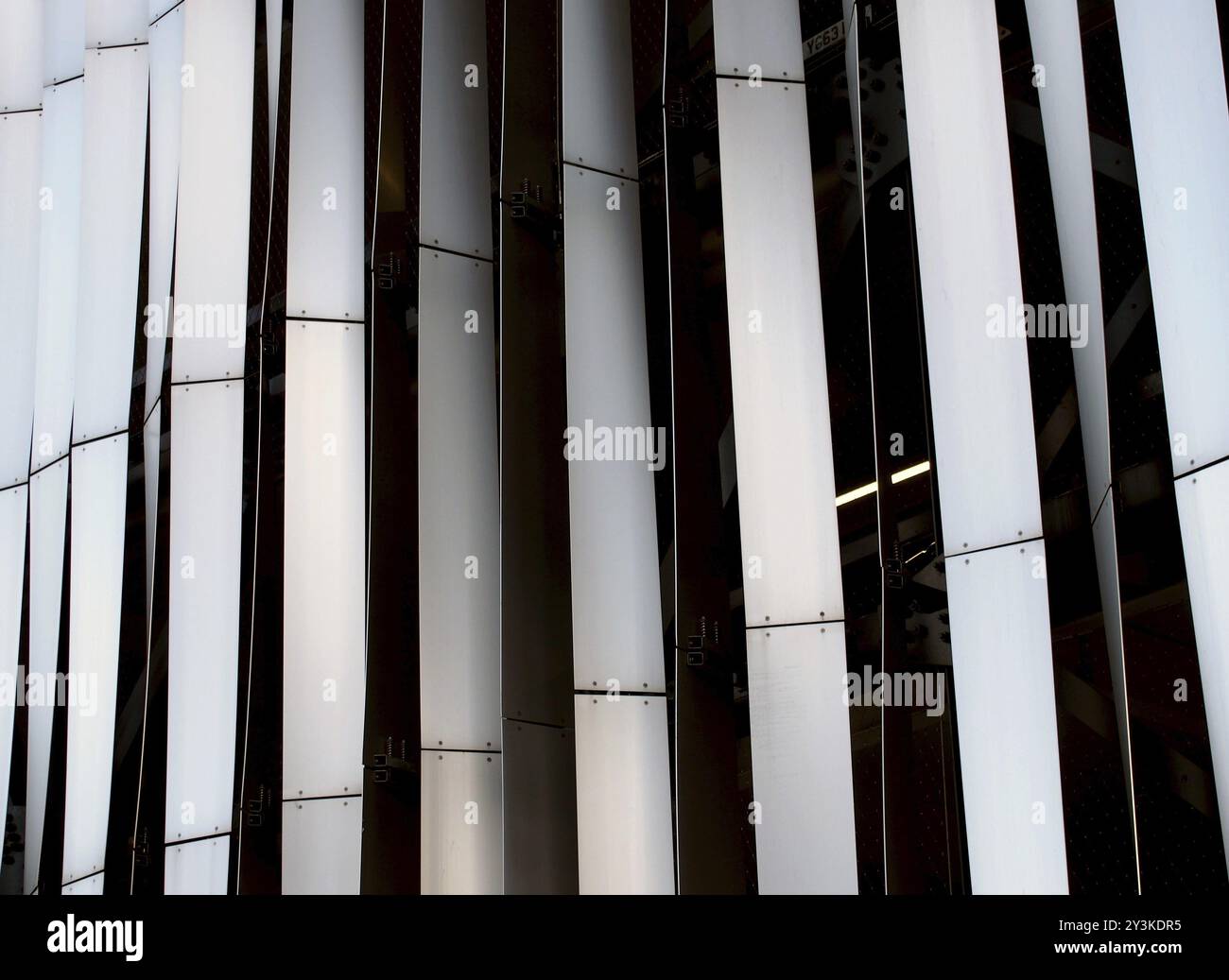 Modern stylish steel vertical curved panels in vertical pattern ...