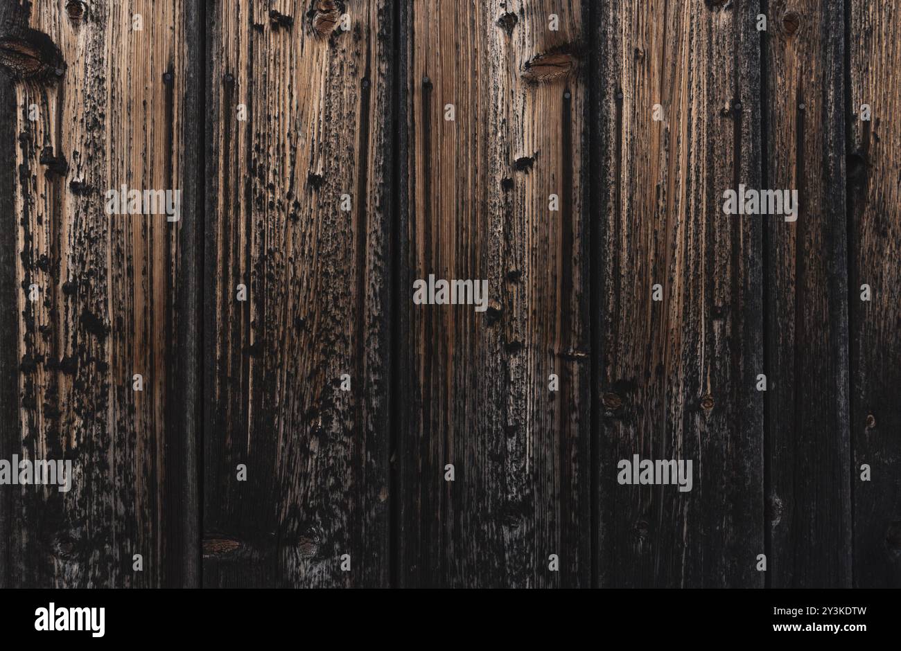 Old weathered wood planks texture, in brown and black shades. Vintage ...