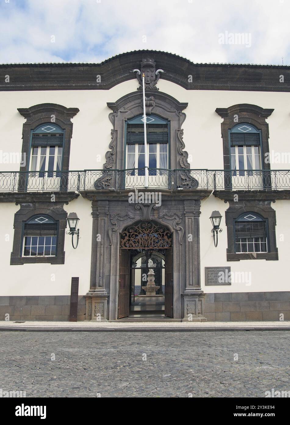 The front facade of funchal city hall in madeira a historic building ...