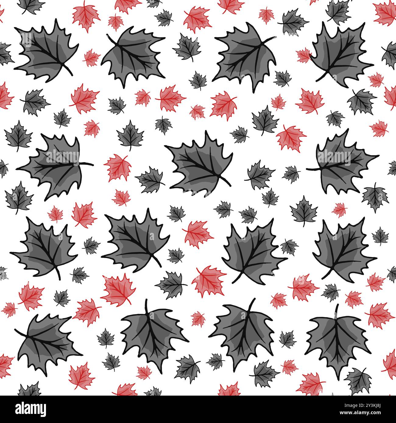 Autumn seamless plants pattern Cut Out Stock Images & Pictures - Alamy
