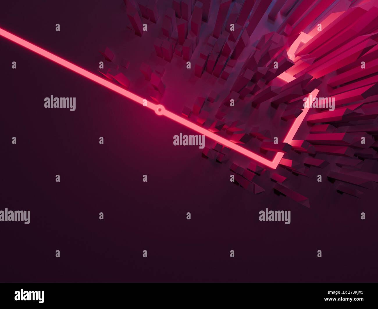 Abstract city with neon glowing lights. Cyberpunk, synthwave aesthetic ...