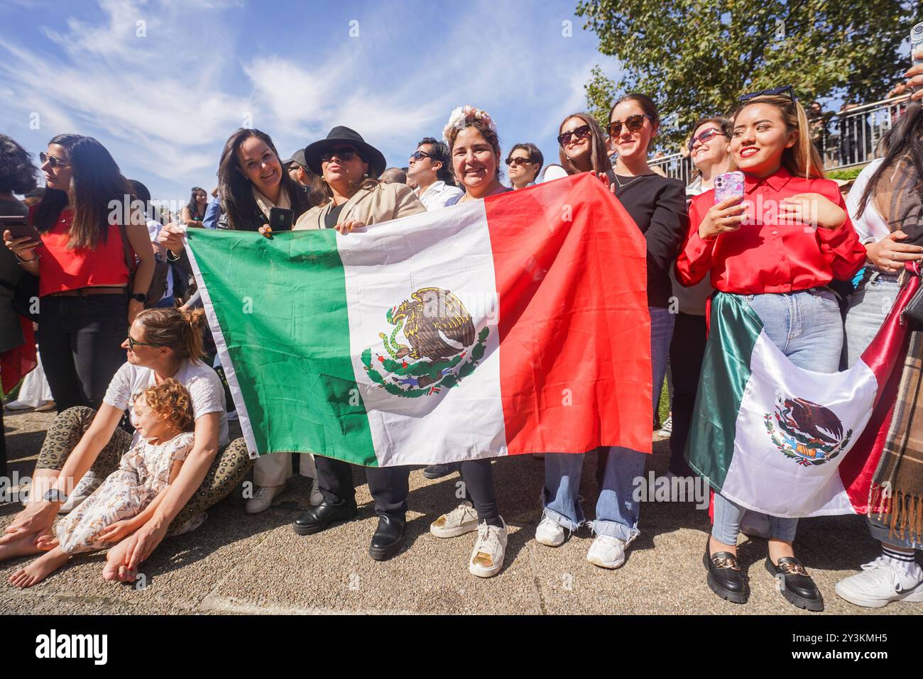 London, UK. 14 September 2024 . Members of the British Mexican ...