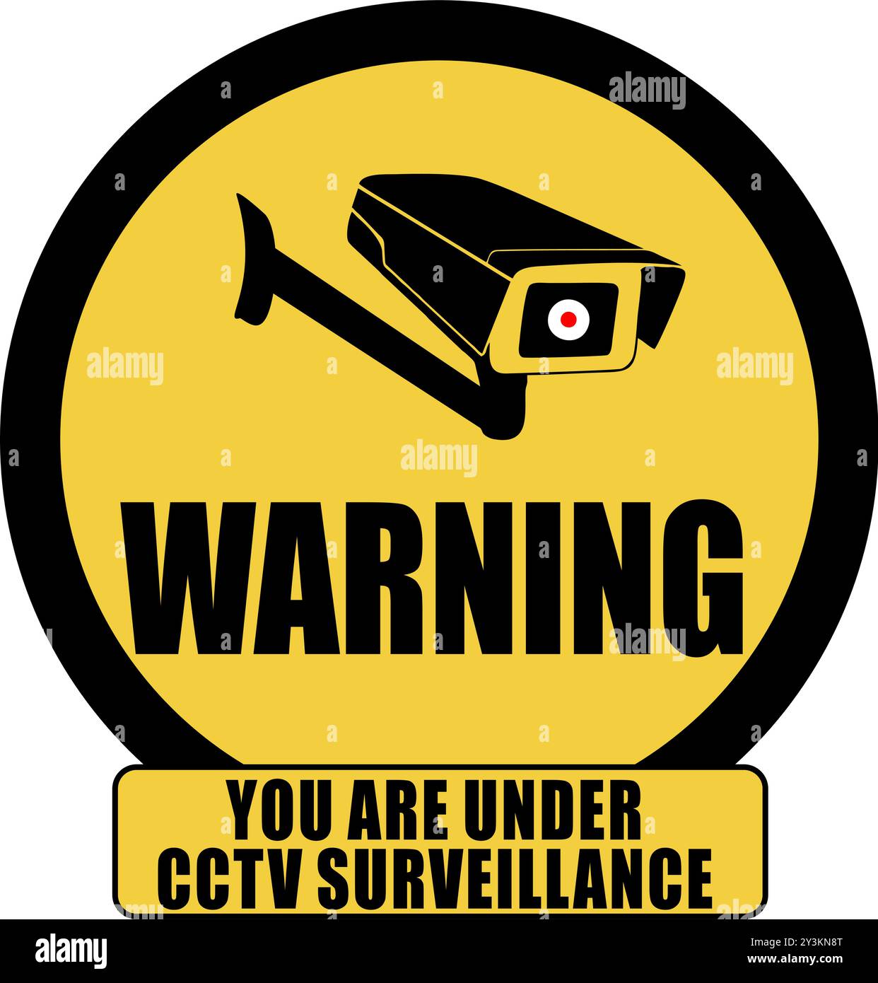 You are under CCTV Surveillance warning sign board round shape Stock ...