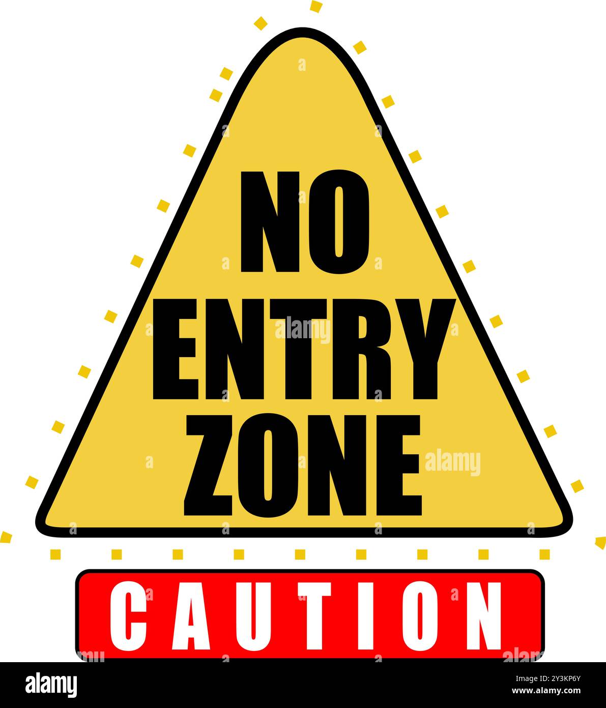 No Entry Zone Caution sign board in rectangle shape Stock Vector Image ...