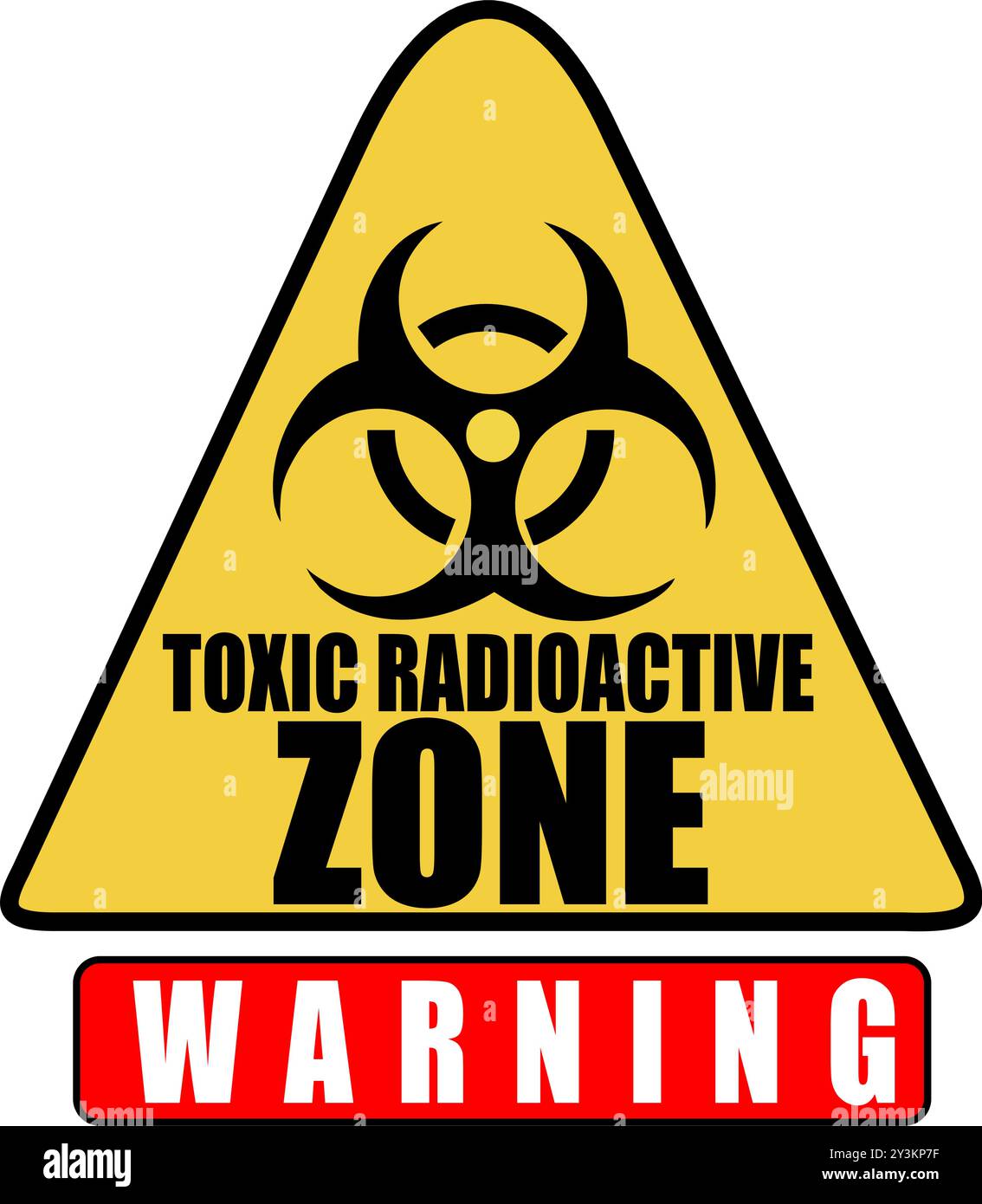 Toxic Radioactive Zone warning sign board with toxic logo in rectangle ...