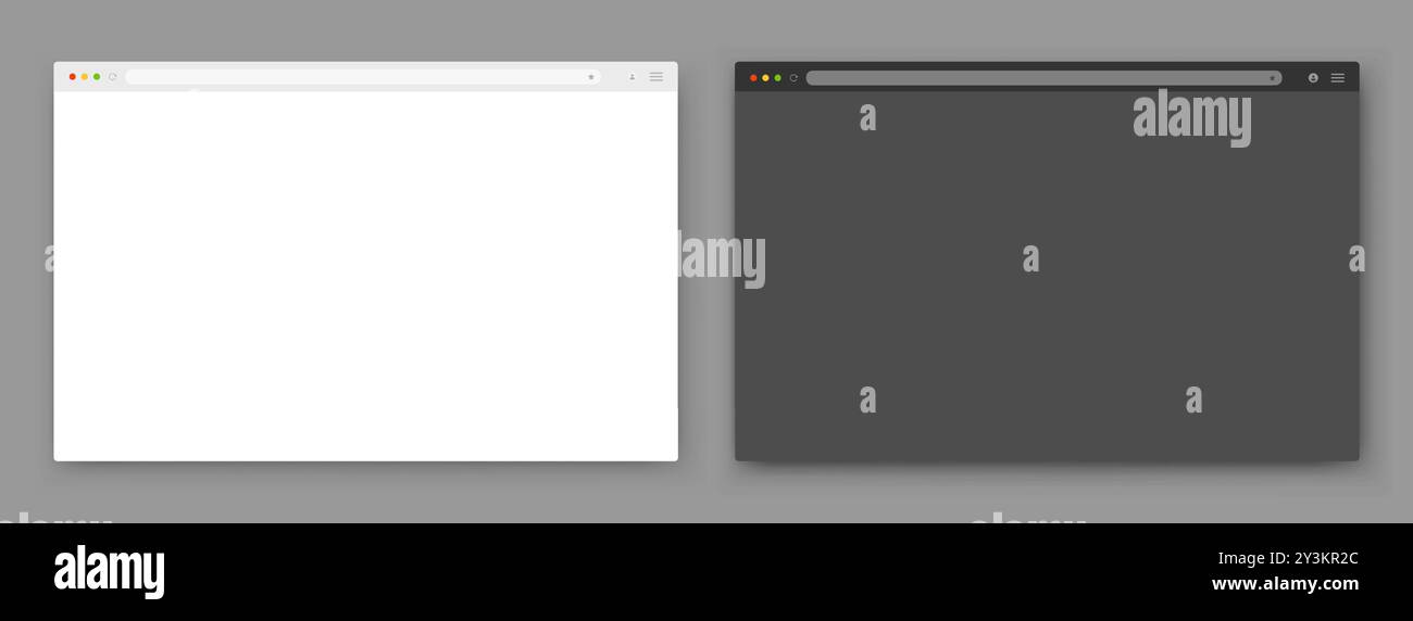 Browser windows. A set of realistic empty browser windows with a ...