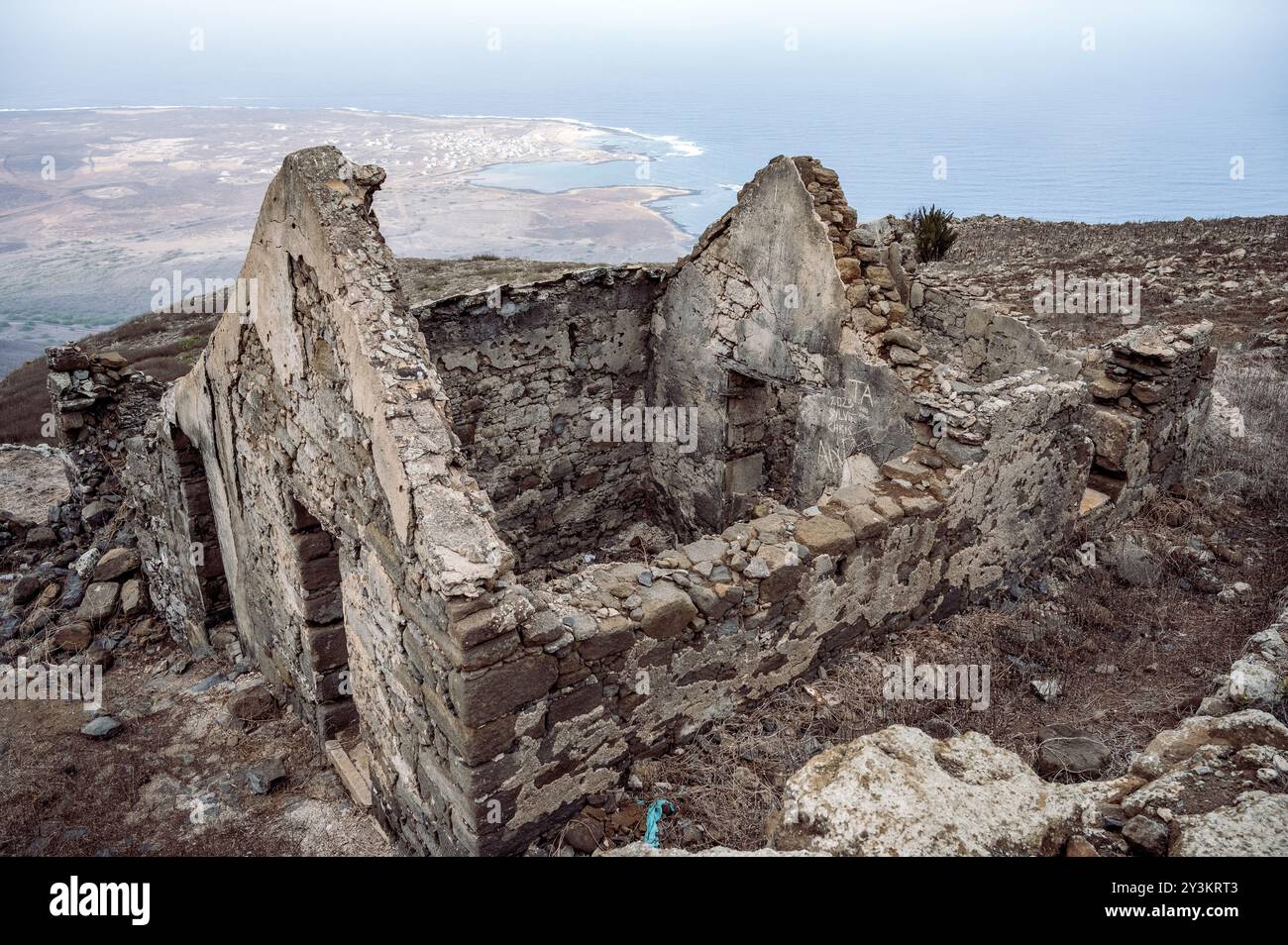 Ruined house on Monte Verde, São Vicente, Cape Verde Stock Photo - Alamy