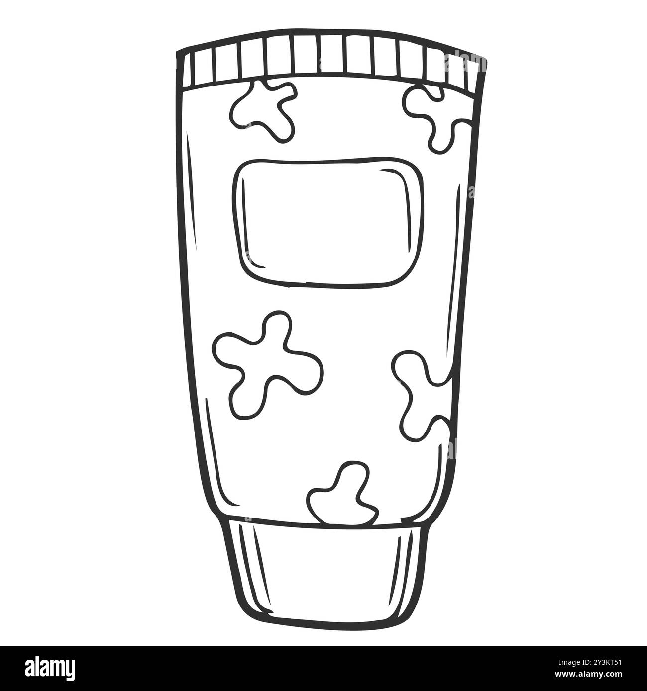 Cream in a tube. Cosmetics. Face and body care products. Vector hand ...