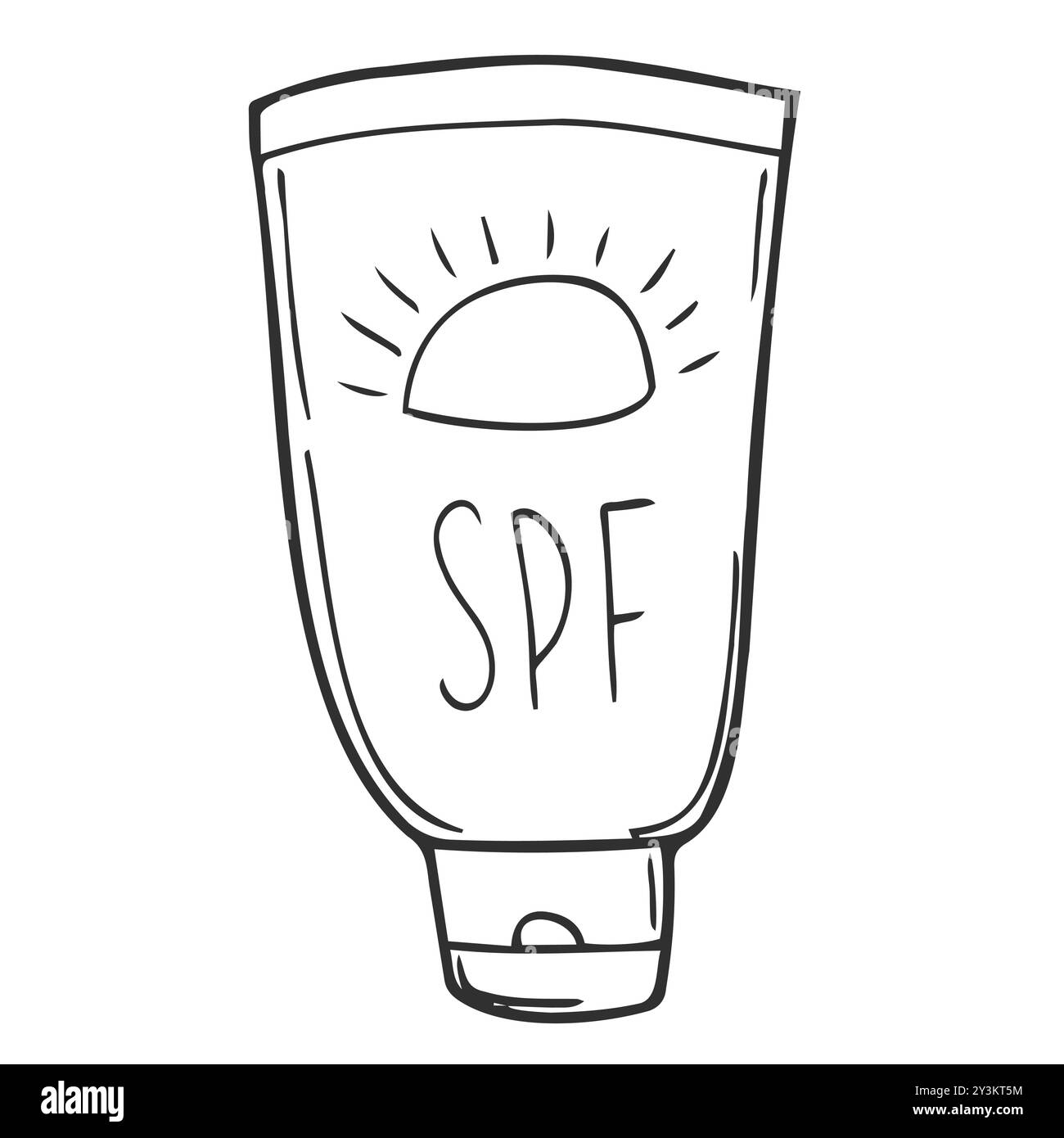 Hand drawn tube of sunscreen. Doodle illustration Stock Vector Image ...