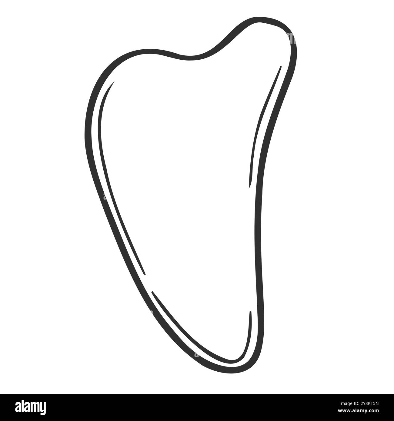 Gua Sha massage tool. Jade massage scraper. Vector doodle hand drawn ...