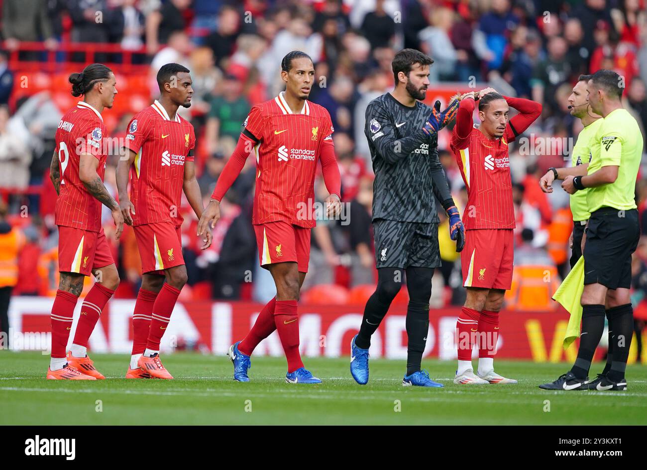 Liverpool's Virgil van Dijk and Alisson following the Premier League ...