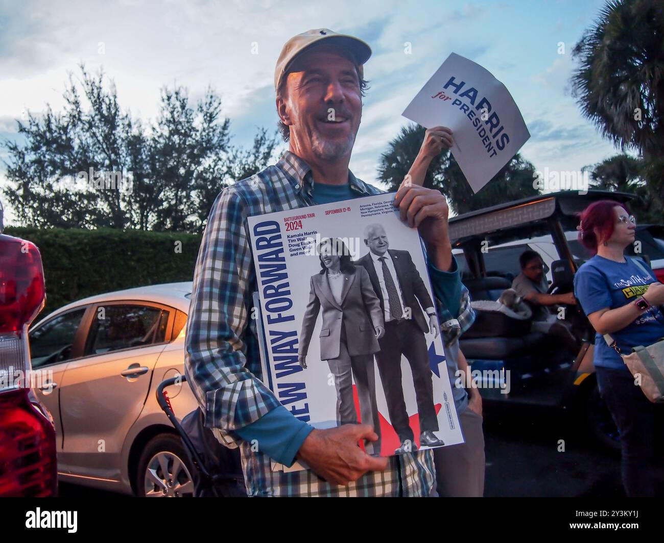 Harris Supporter at the Harris Rally and Golf Cart Parade in The ...