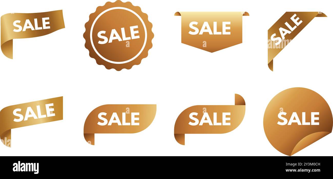 Free - set of gold stickers, label Stock Vector Image & Art - Alamy