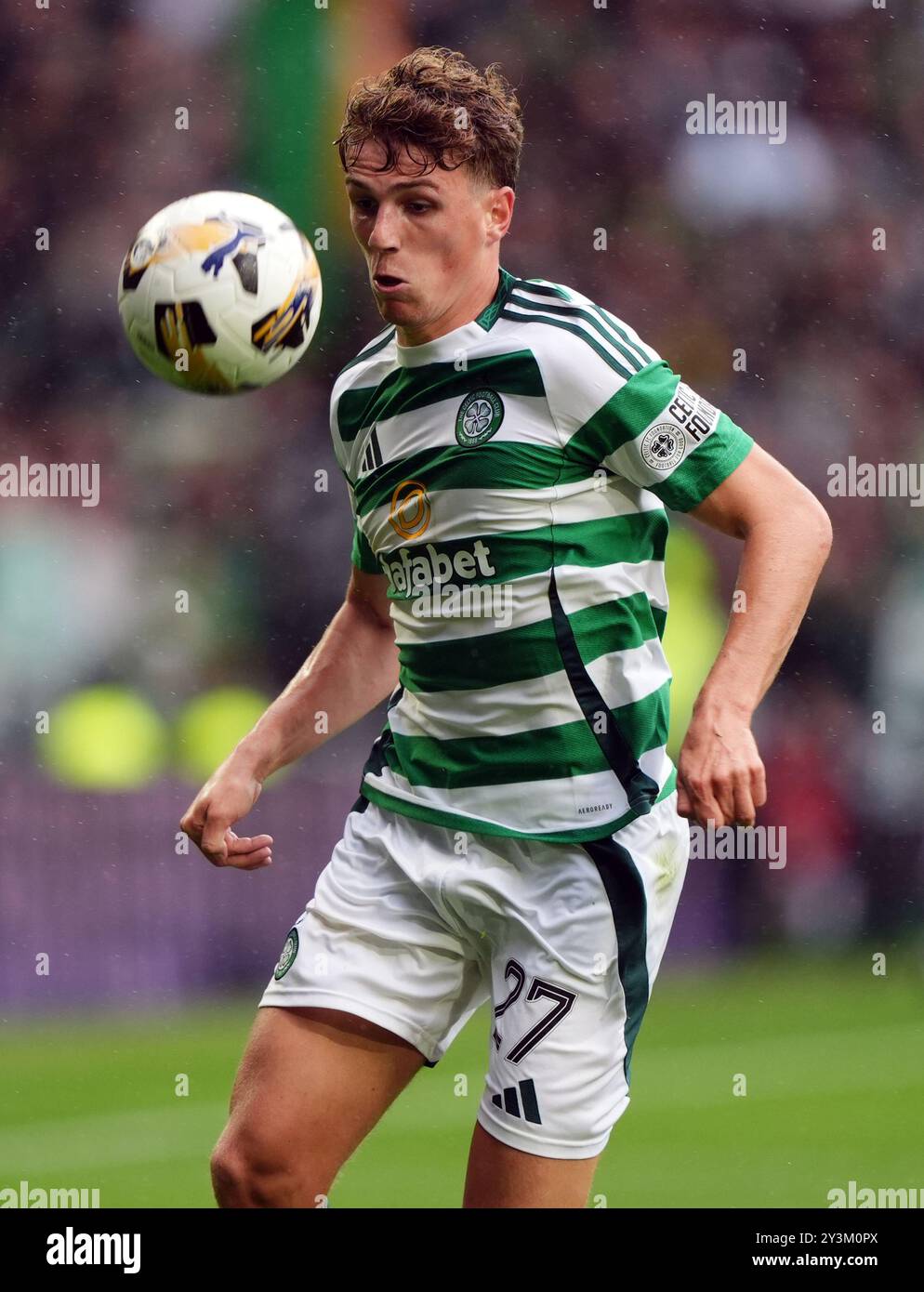 Celtic's Arne Engels during the Scottish Premiership match at Celtic ...
