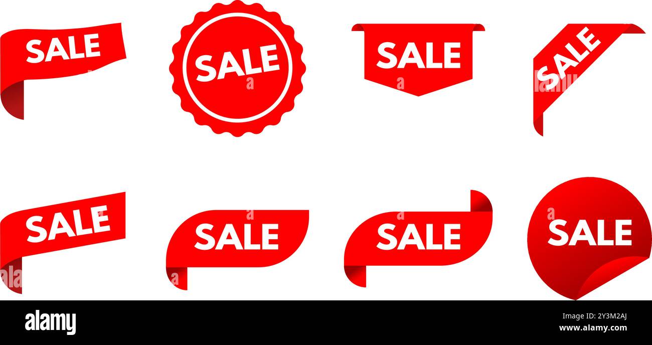 Free - set of red stickers, labels Stock Vector Image & Art - Alamy