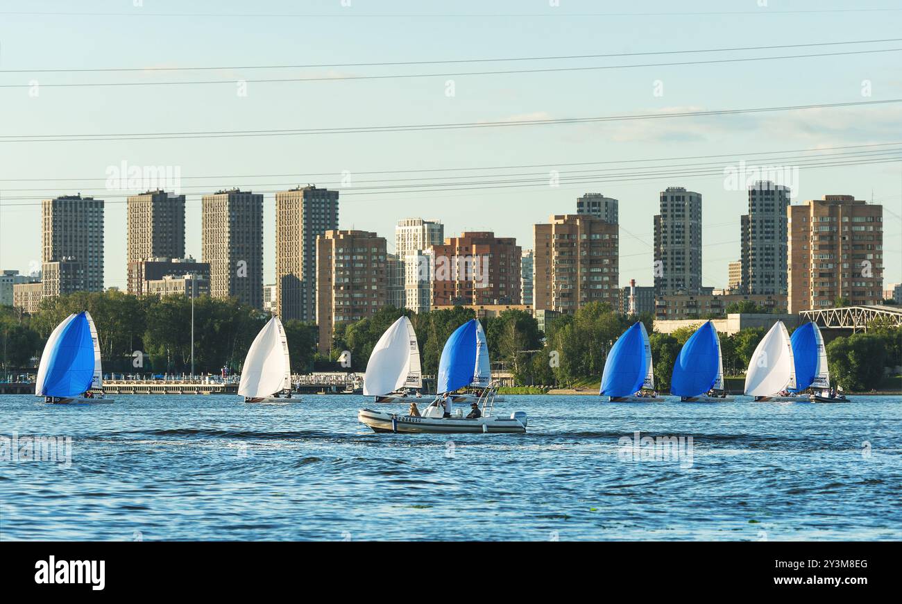 Moscow, Russia, 2024: Tinkoff Bank Cup local city sailing regatta ...