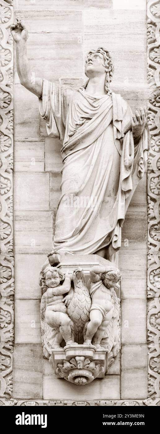 Milan - The St. John the apostle statue from west facade of Duomo ...