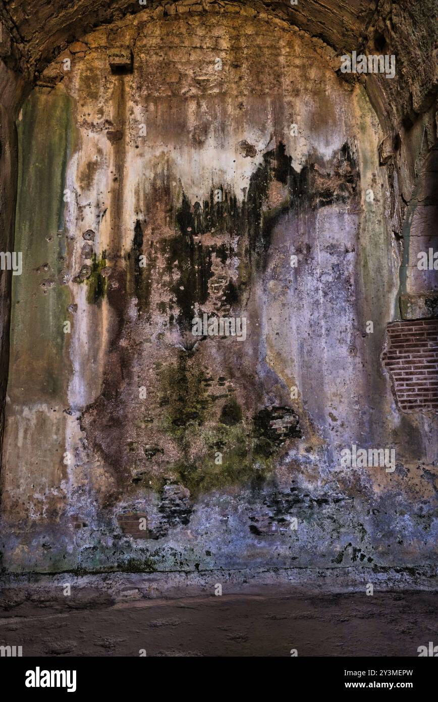 the interior of ancient Roman Cisterns of Aptera in which water was ...