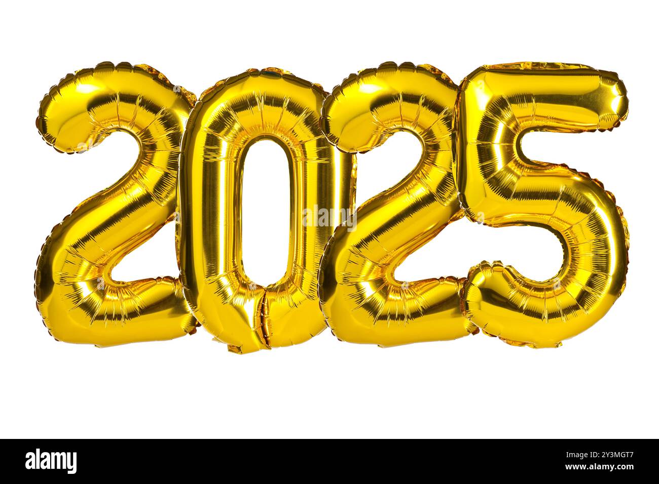 New Year 2025 celebration. Golden Yellow foil color balloons. 2025 ...
