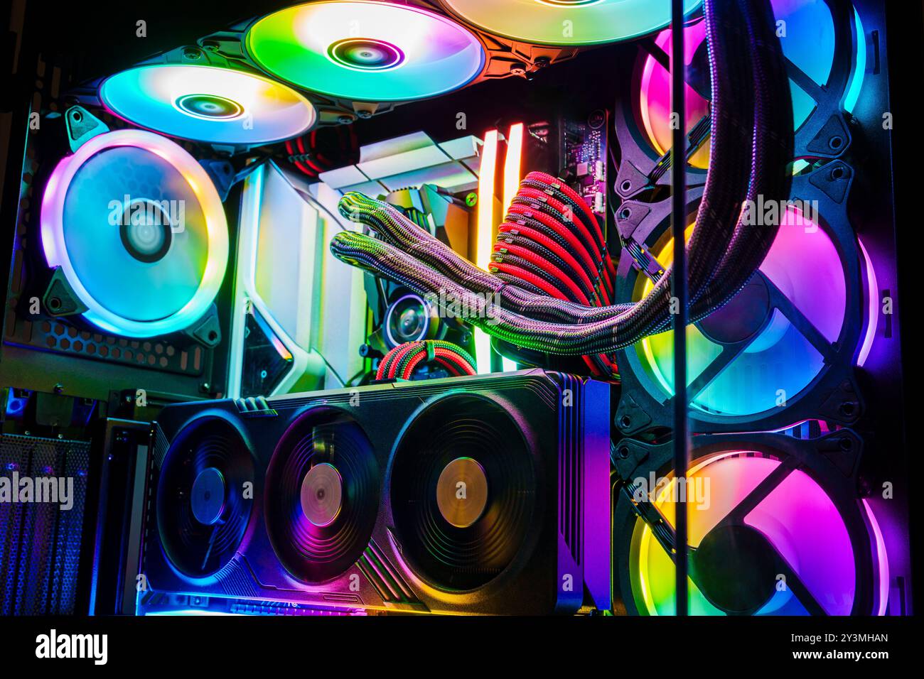 Showcase of a Personal Computer Build with Rainbow LED Lighting and ...